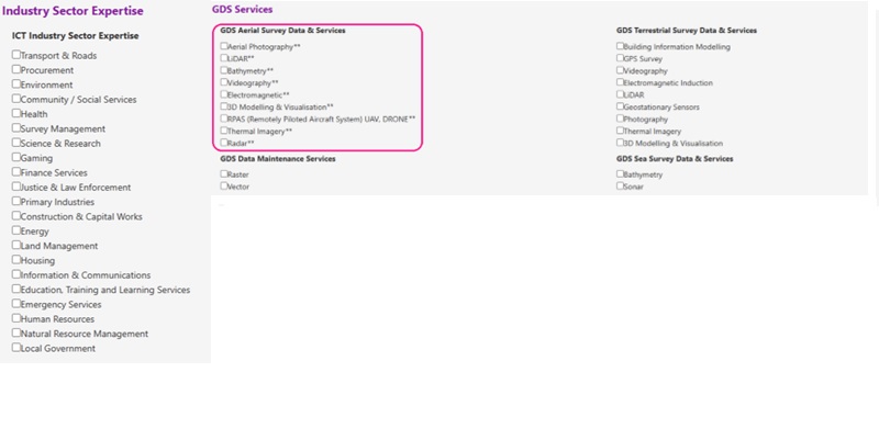 eServices register categories | buyingfor.vic.gov.au
